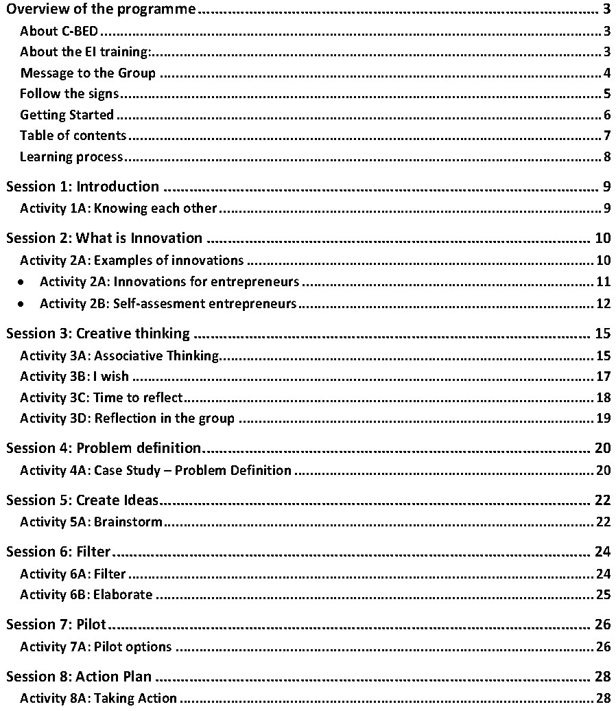 Overview - table of contents - US-ASEAN SME Academy